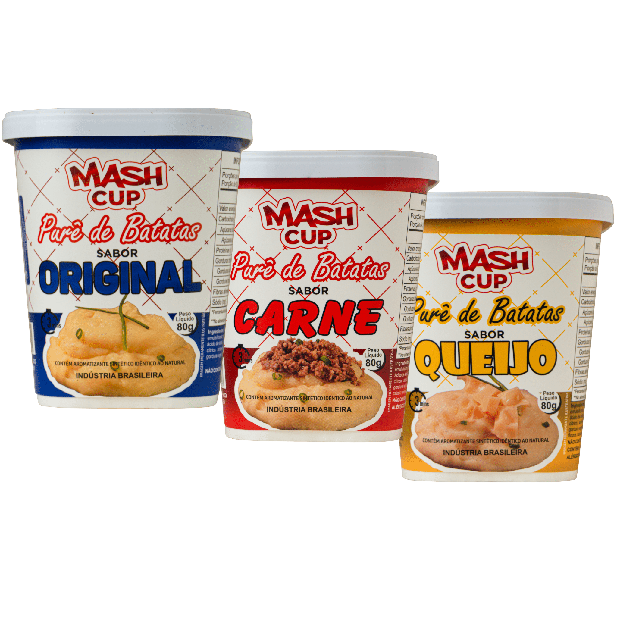 Kit Mash Cup 3 Sabores – Original, Carne e Queijo – Loja oficial do ...